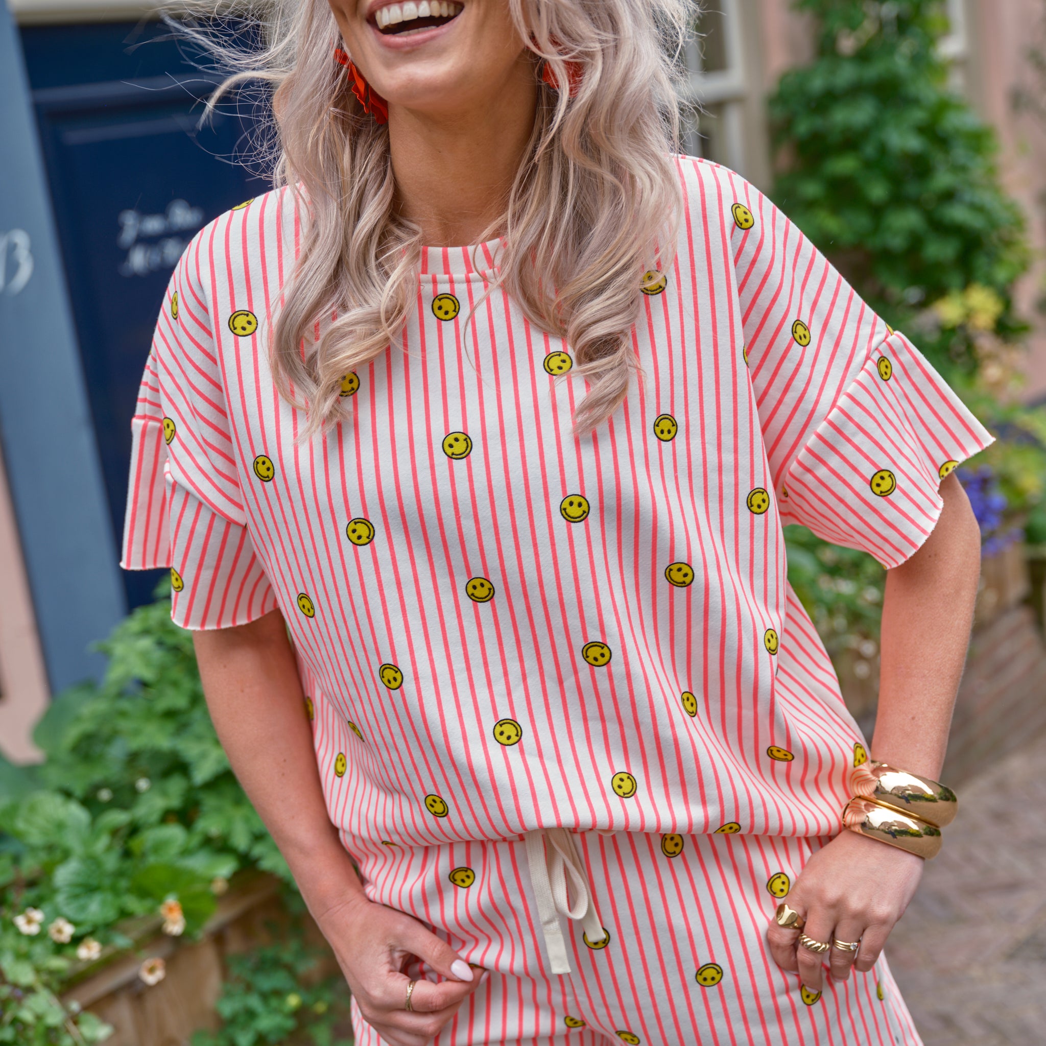 Smiley jogging set roze wit – Hipvoordeheb.nl