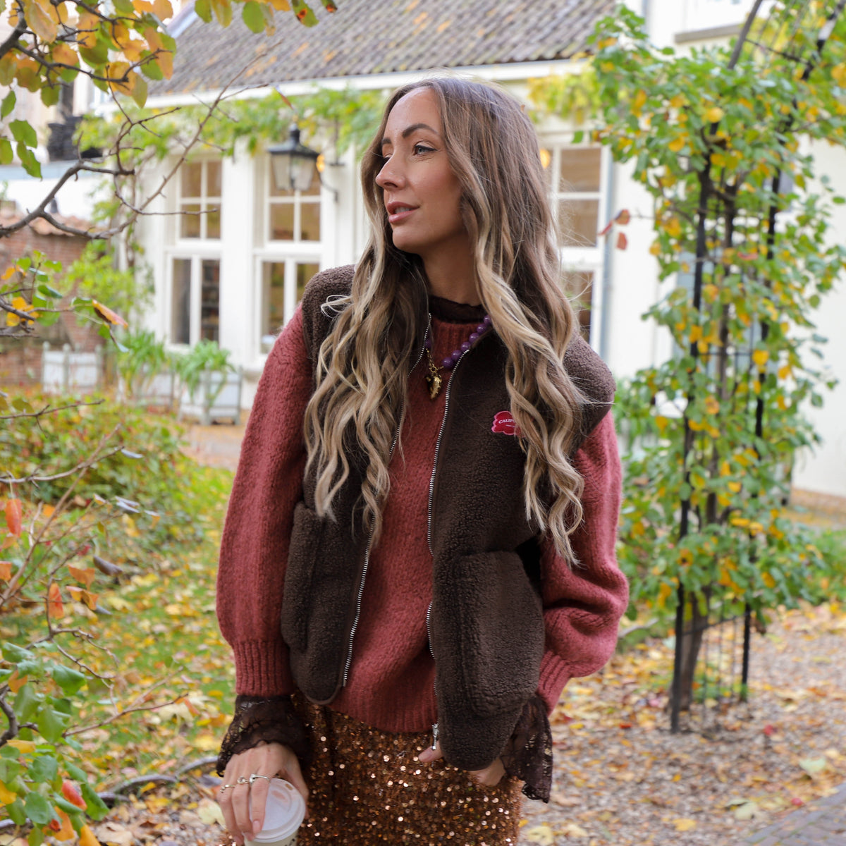 Amy gilet patch bruin – Hipvoordeheb.nl