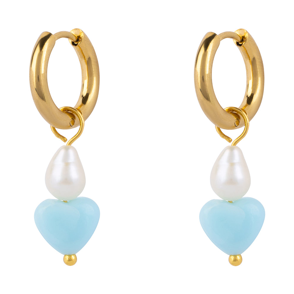 Hip pearl heart earrings blue – Hipvoordeheb.nl